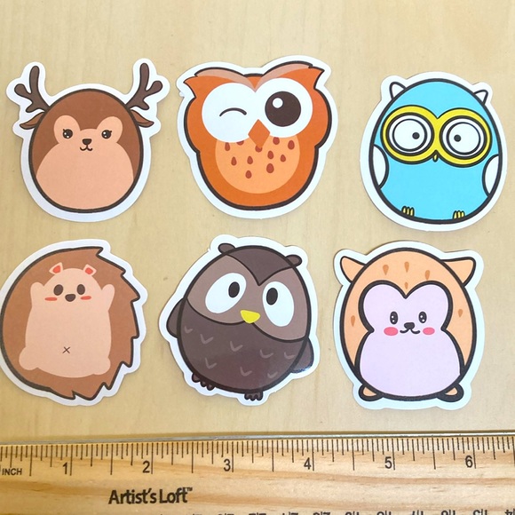 Design | New 6 Squishy Stickers 6 Forest Animals Waterproof | Poshmark